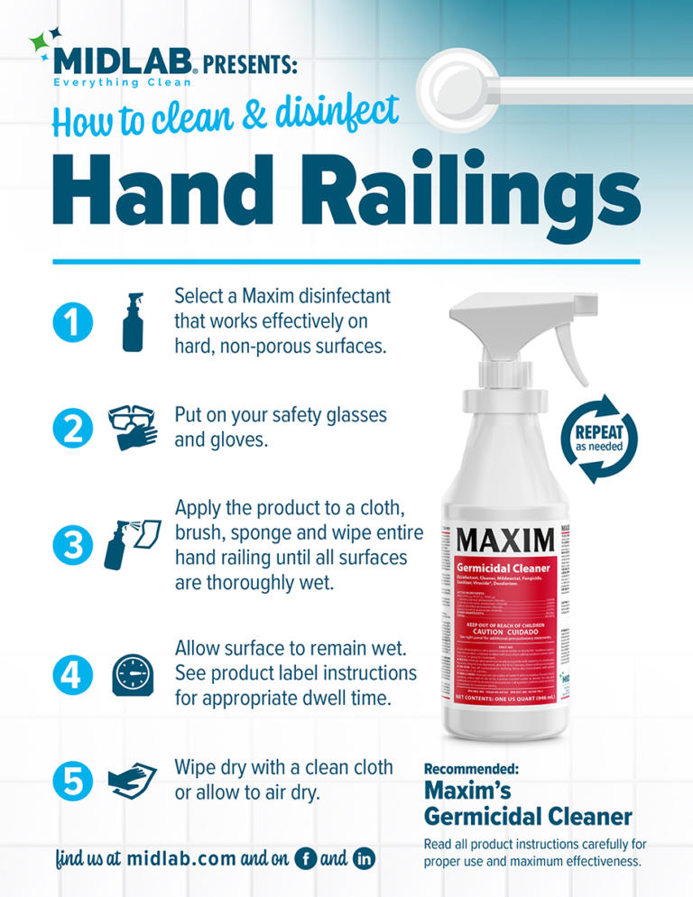 “How to Disinfect” Hand Rails - Midlab Distributor Resources